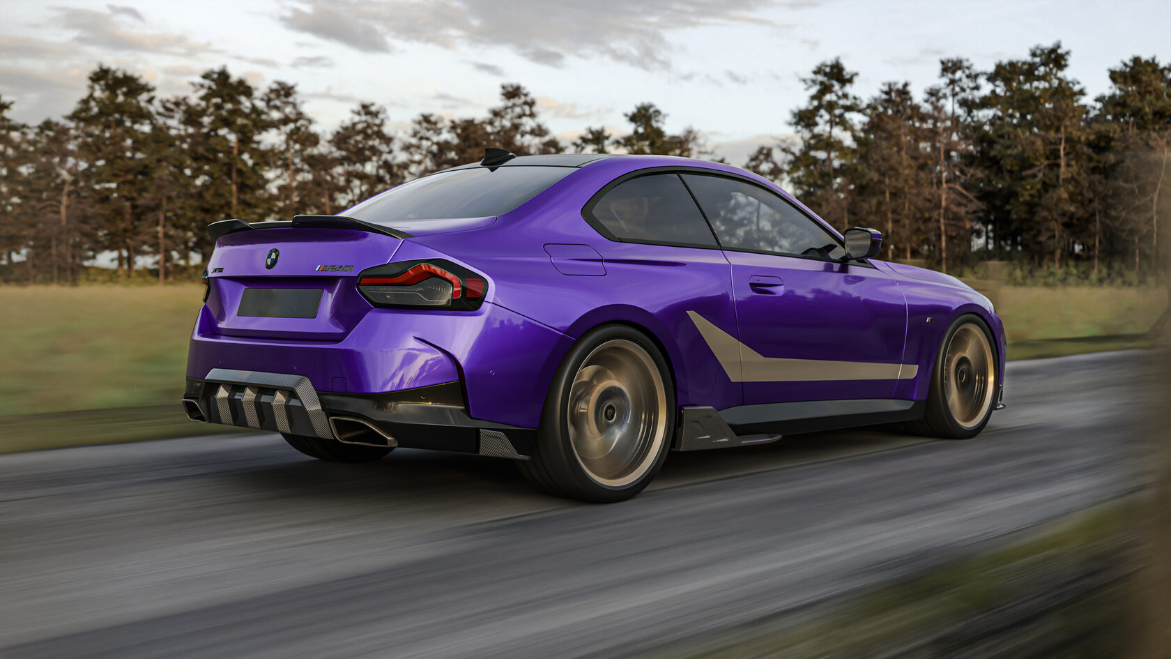 Blades on side skirts Sport Tech Carbon for BMW 2 series G42 Buy with ...