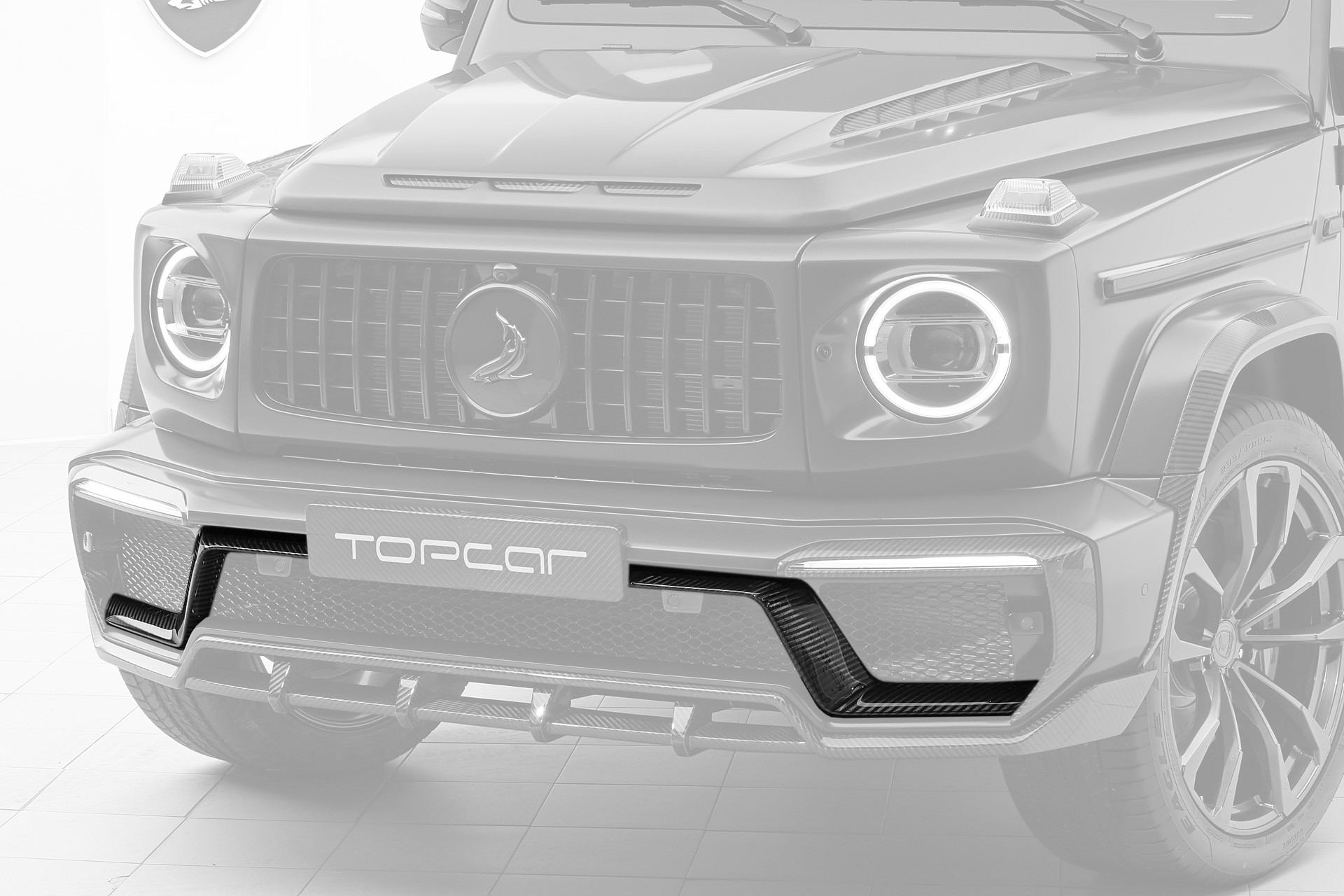Front bumper spoiler primed carbon fiber Topcar Design for Mercedes G-class W463A Inferno Køb ...