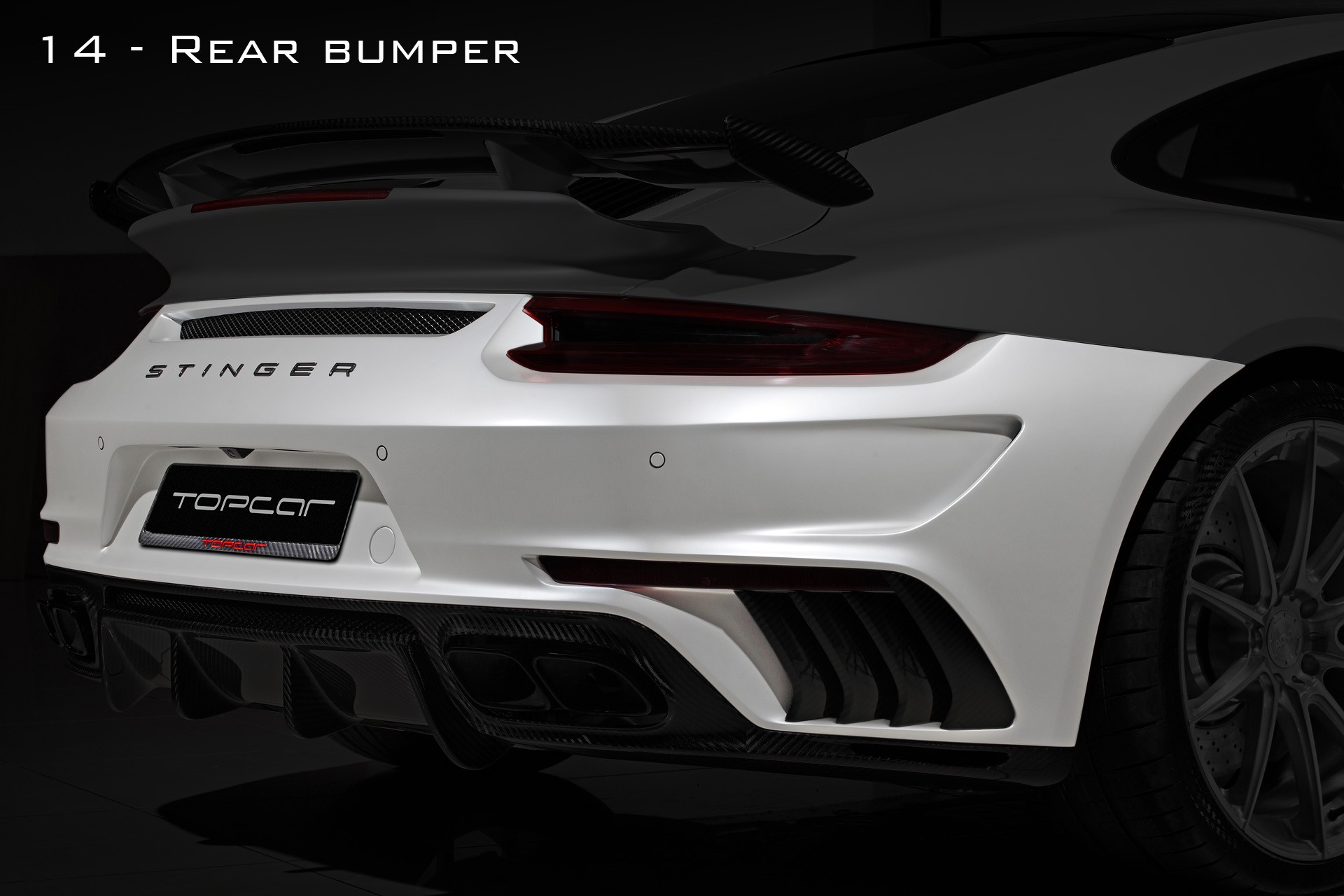 Rear bumper Primed carbon Topcar Design for Porsche 911 991 Stinger GTR ...