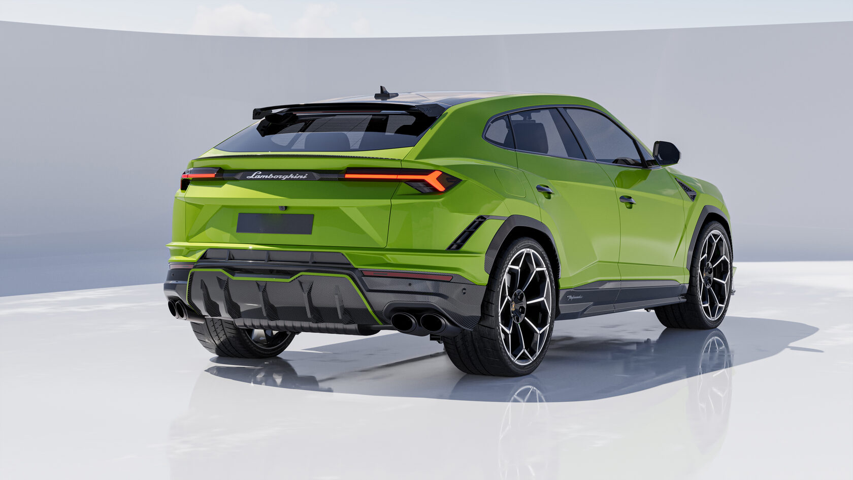 Rear bumper diffuser Carbon for Lamborghini Urus Performante Buy with ...