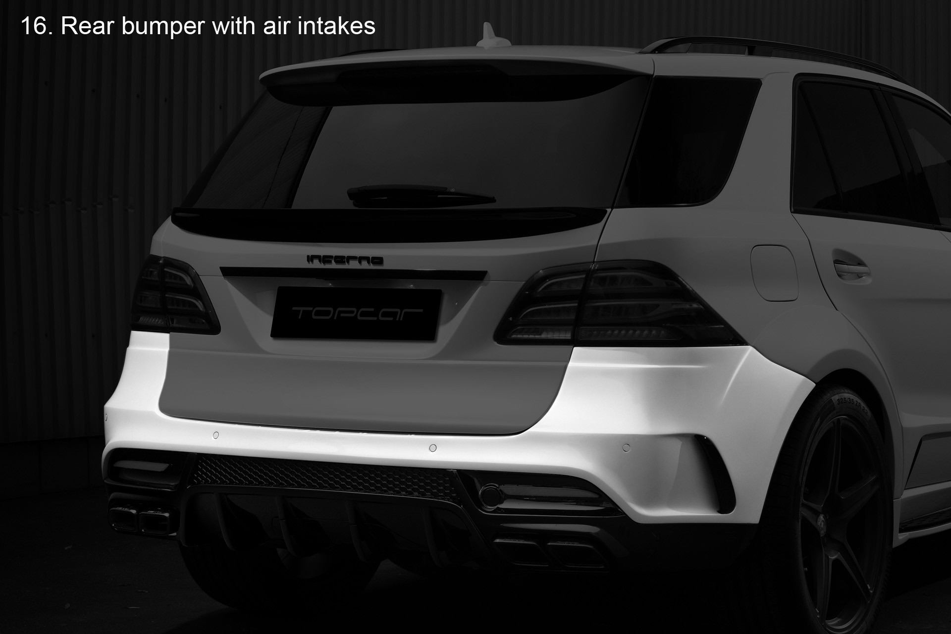Rear bumper with air intakes Topcar Design for Mercedes GLE W166 wagon ...