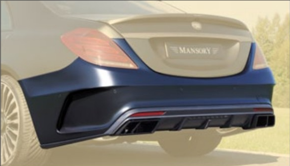Rear bumper Mansory Carbon for Mercedes S-class W222 Restyling AMG S63 ...