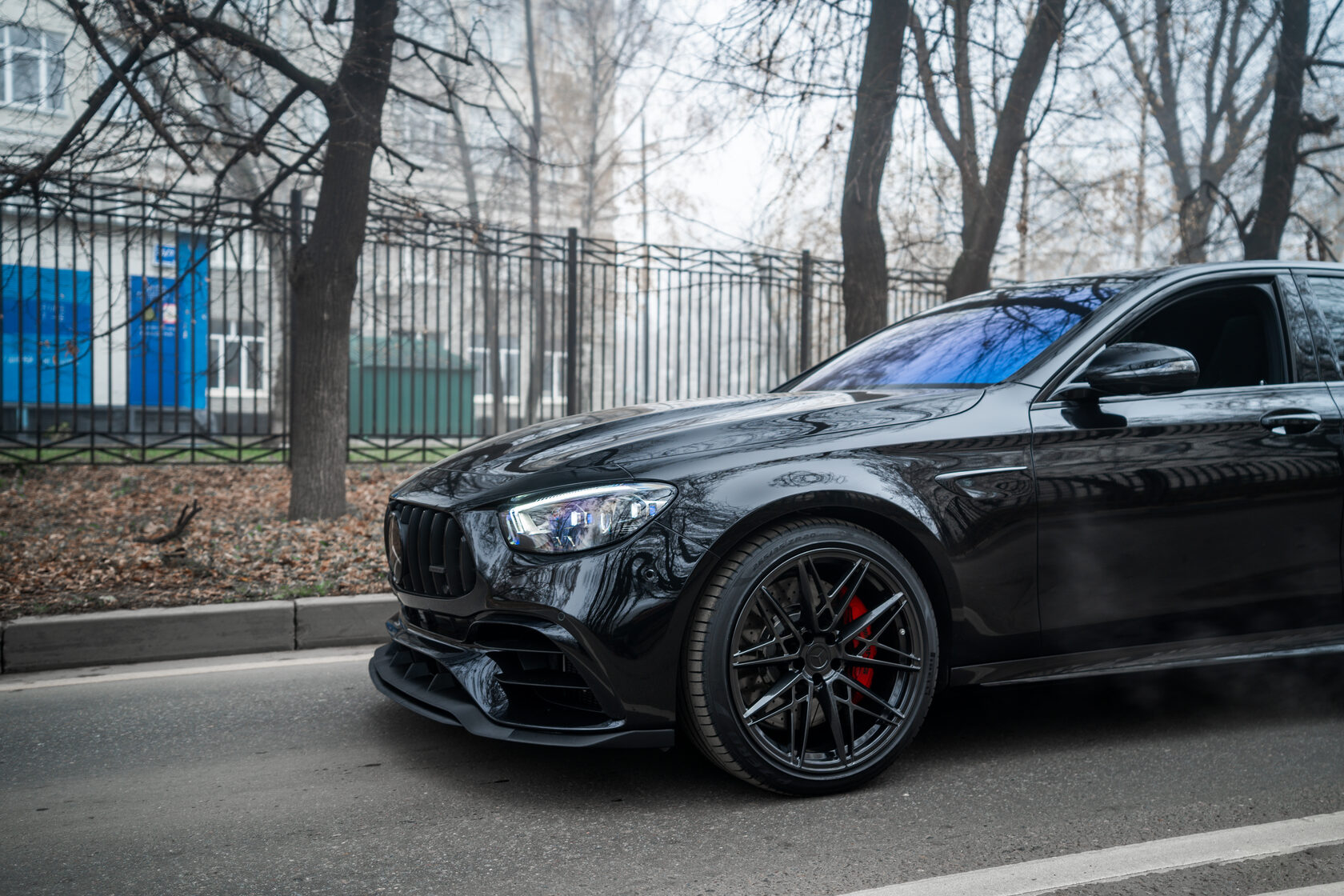 Front bumper lip Arrow Carbon for Mercedes E-class AMG W213 E63 AMG ...