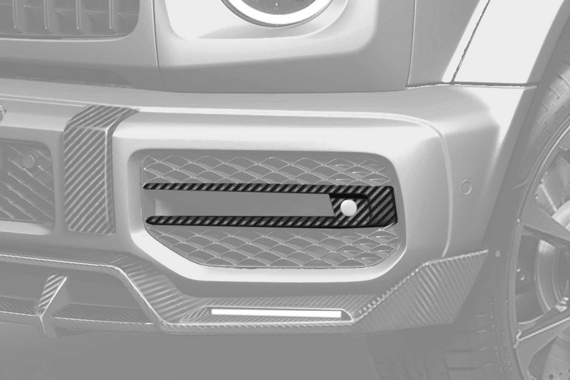 Front bumper inserts visible carbon fiber Topcar Design for Mercedes-Benz G-class W463A Inferno ...