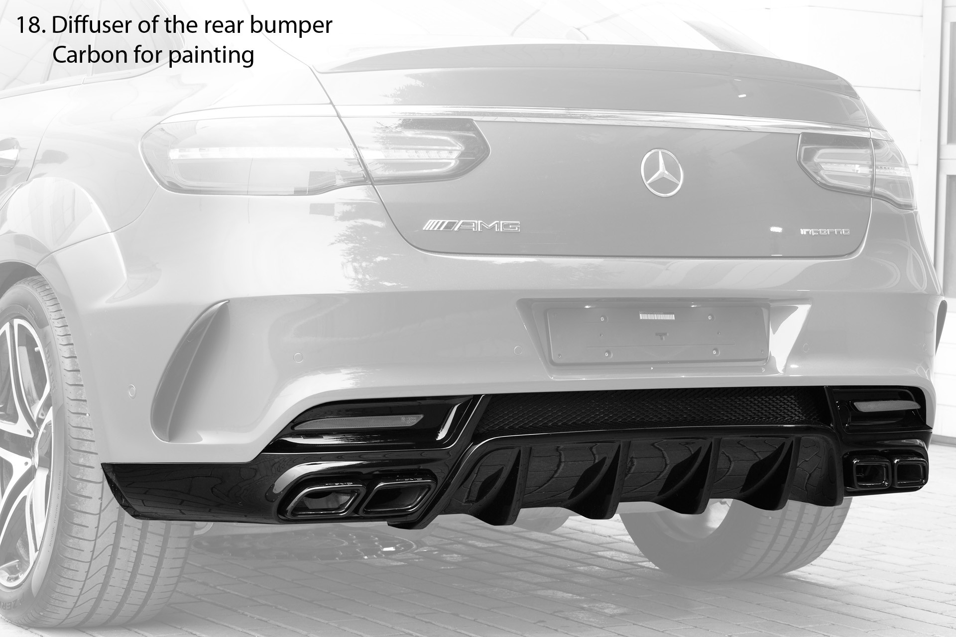 Rear diffuser Topcar Design for Mercedes GLE coupe C292 Inferno Køb med ...