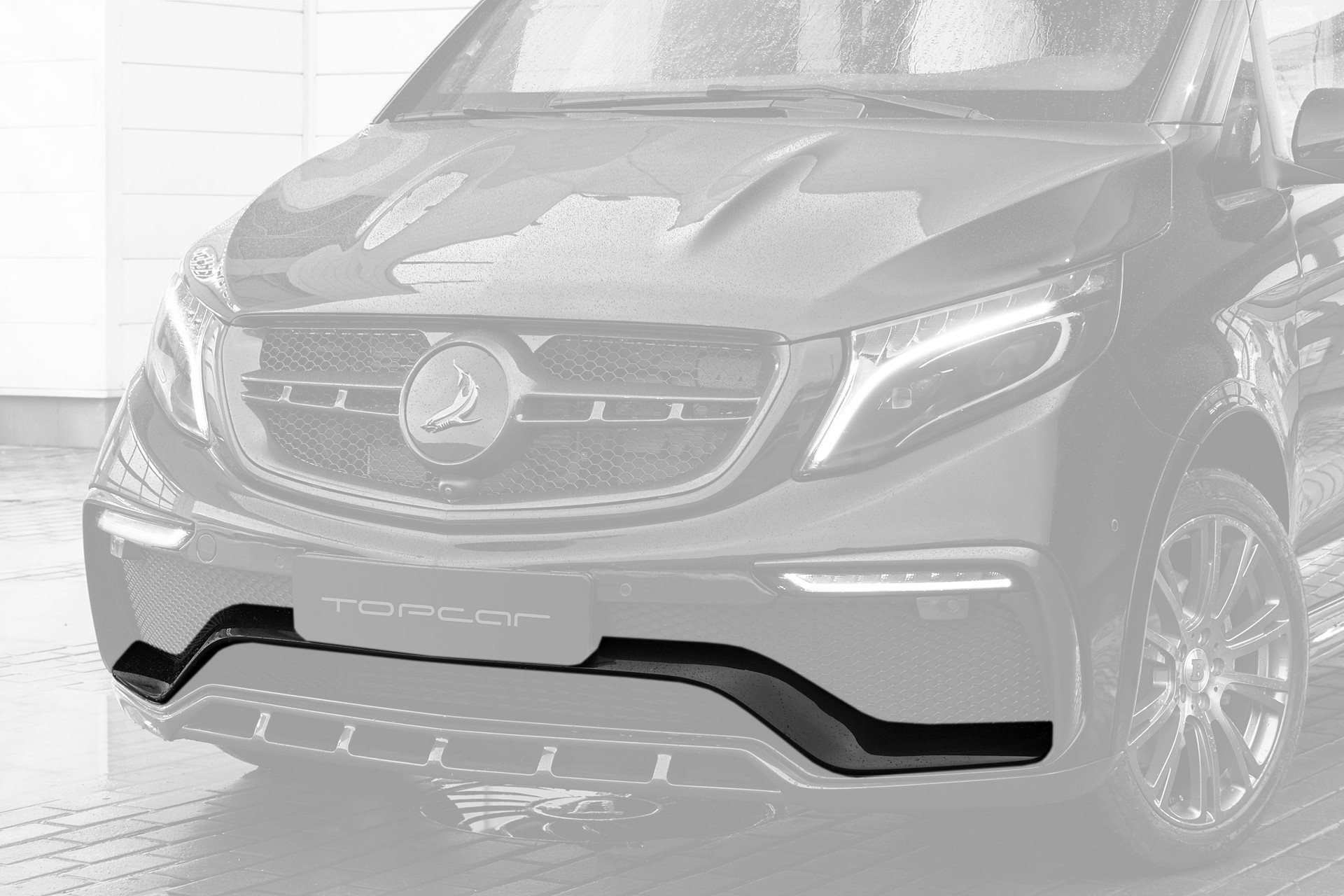 Spoiler of the front bumper central for painting Topcar Design for ...