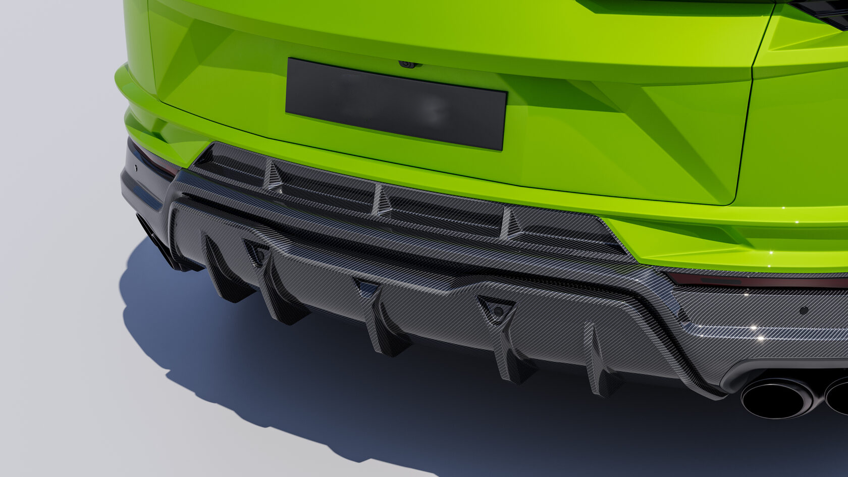 Rear bumper diffuser Carbon for Lamborghini Urus Performante Buy with ...