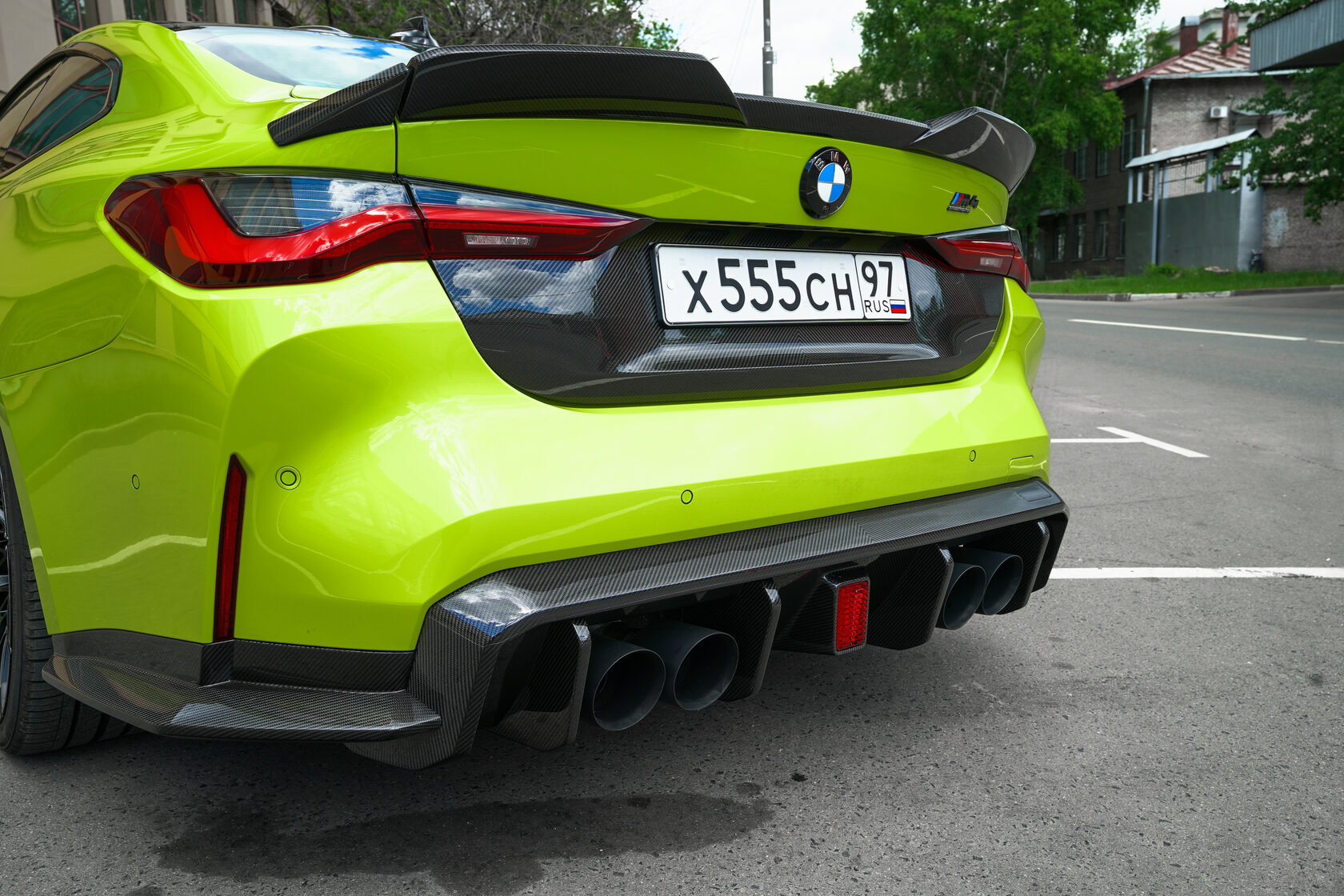 Diffuser Streetfighter Carbon for BMW M4 G82 + Rear bumper side inserts ...