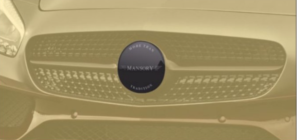 Front grill mask emblem with Mansory branding Carbon for Mercedes-Benz ...