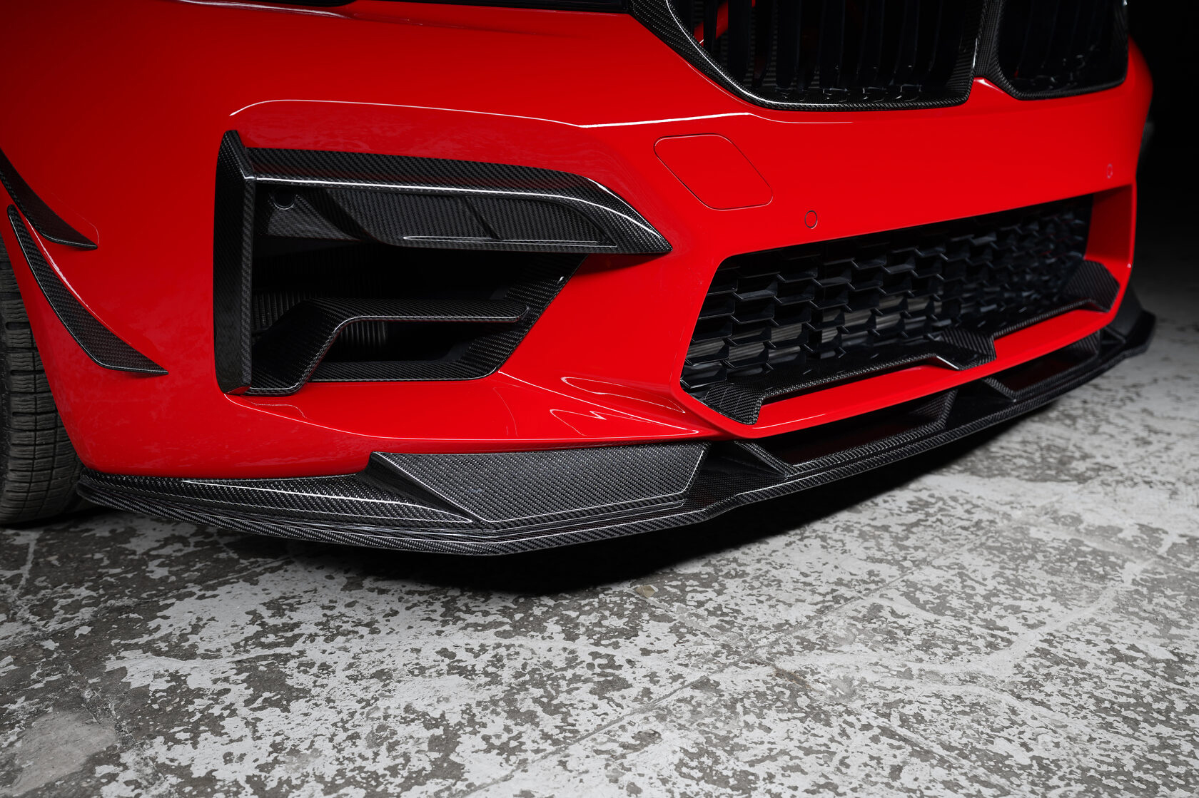 Front Bumper Fangs Super Jet Carbon for BMW M5 F90 LCI Restyling Buy ...