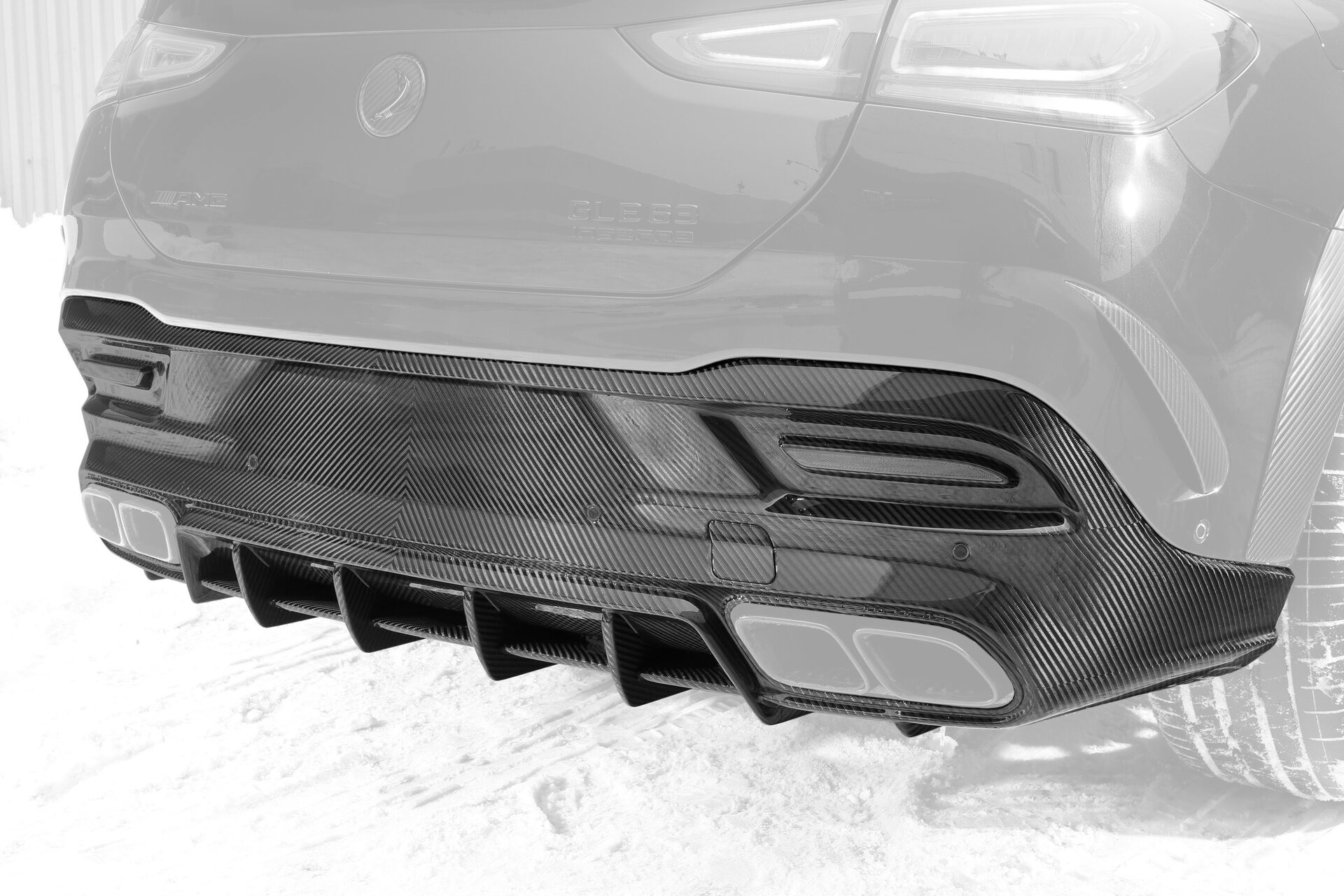 Rear bumper diffuser Primed carbon Topcar Design for Mercedes-Benz GLE ...