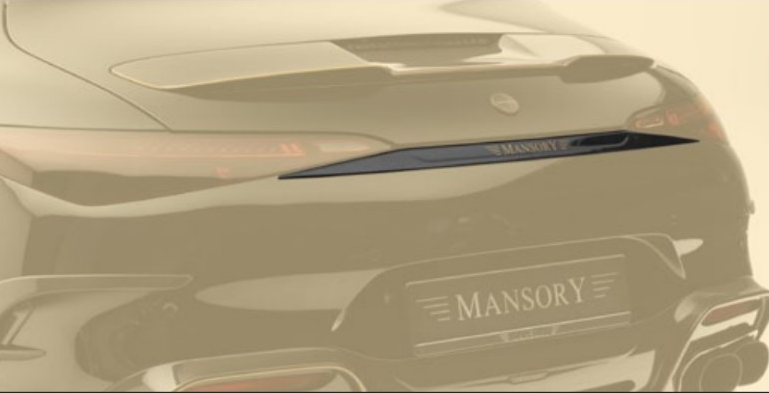 Rear hatch panel with silver Mansory logo Carbon for Mercedes SL-class ...
