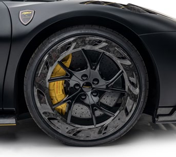 Fully Forged 21 inch wheels with carbon splitter Black glossy Mansory ...