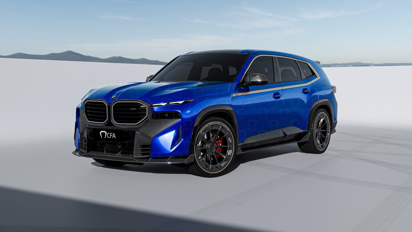 Front bumper lip Rhino Carbon for BMW XM G09 Buy with delivery ...