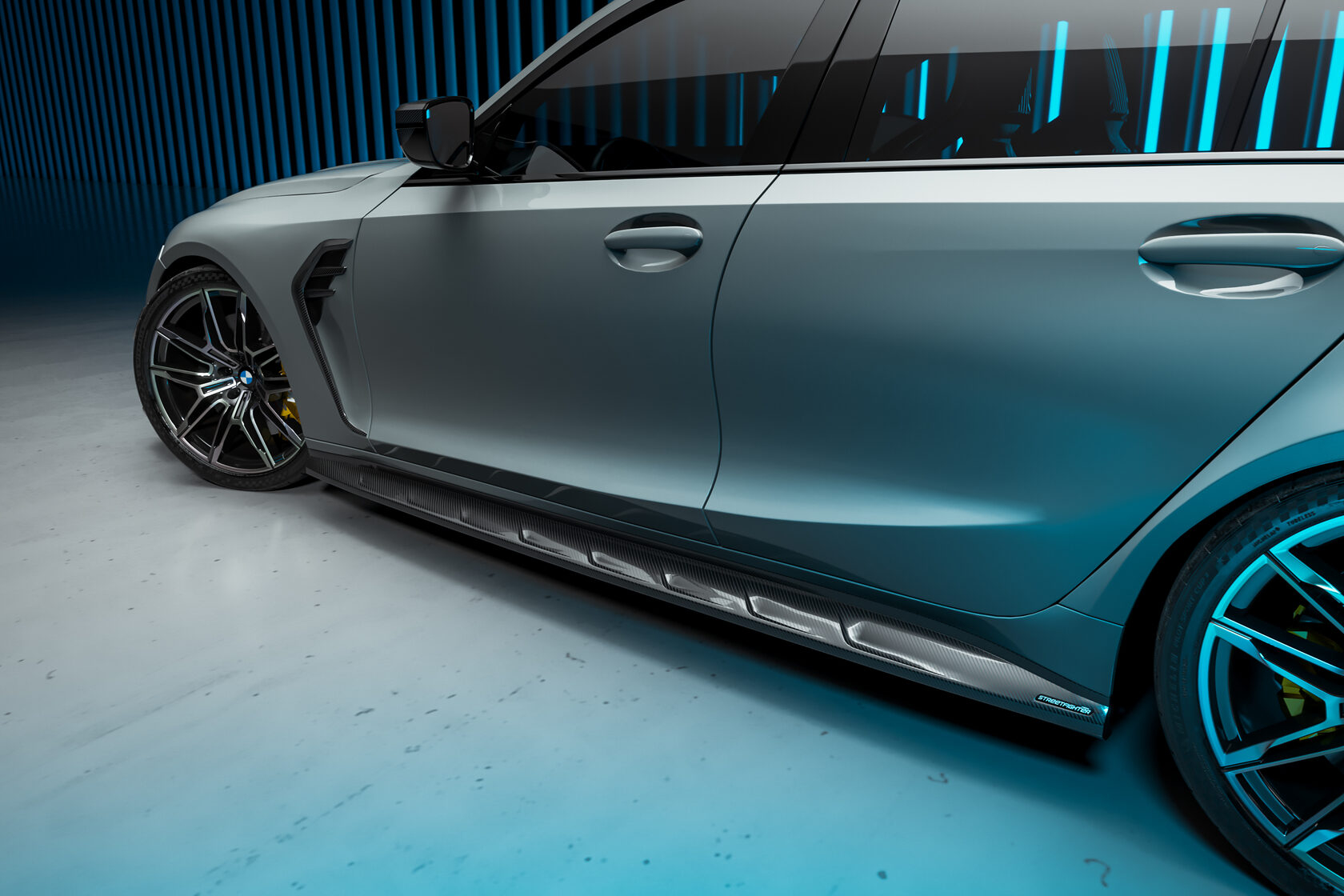 Side skirts Streetfighter Carbon for BMW M3 G80 Buy with delivery ...