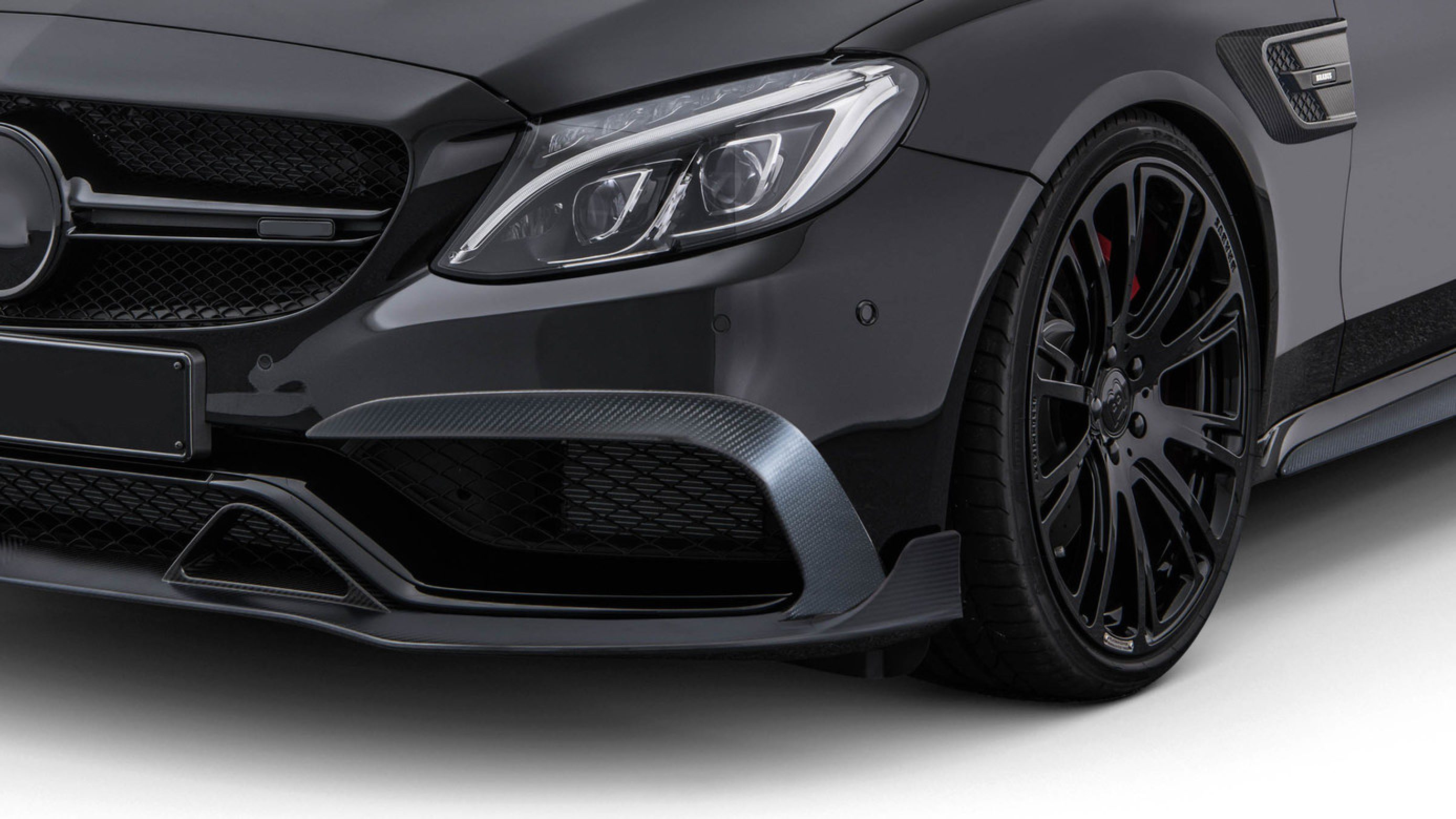 Front bumper attachments BS style Carbon for Mercedes C-class C 205 AMG ...