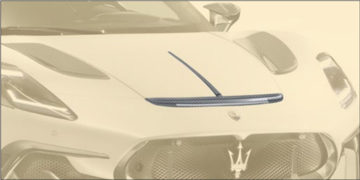 Air splitter for front bonnet Mansory Carbon for Maserati MC20 Soft kit ...