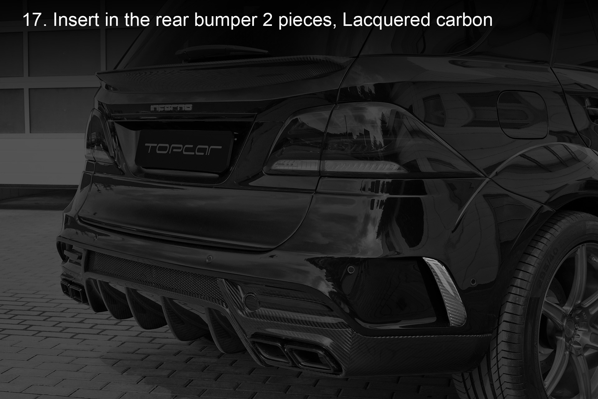 Insert in the rear bumper Lacquered carbon Topcar Design for Mercedes ...