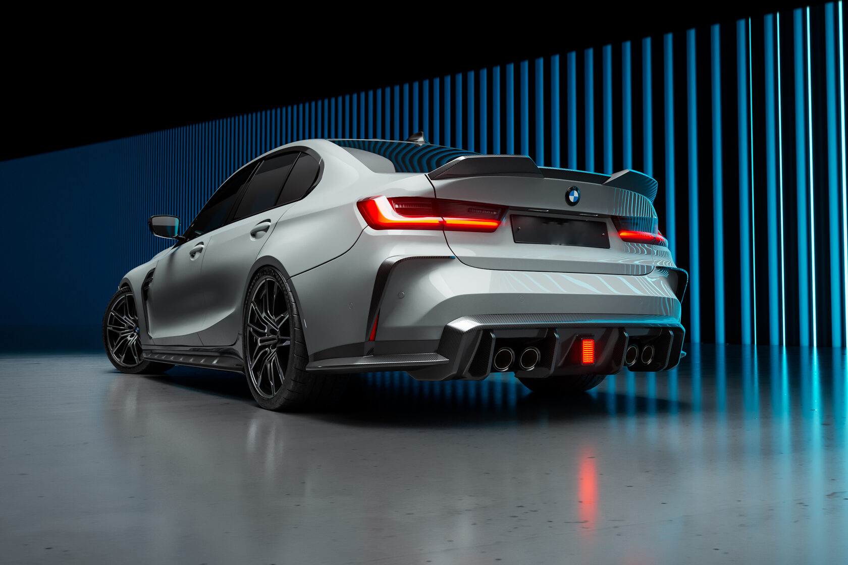 Diffuser Streetfighter Carbon for BMW M3 G80 Touring + Rear bumper side ...