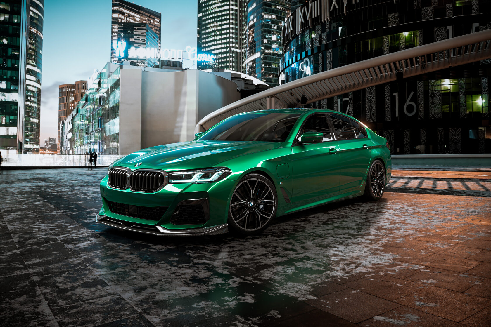 Front bumper lip Super Jet Carbon for BMW 5 series G30 LCI Buy with ...