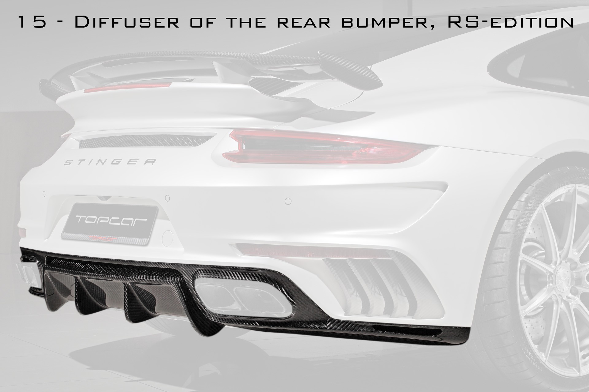 Diffuser of the rear bumper RS-edition Visible carbon Topcar Design for ...
