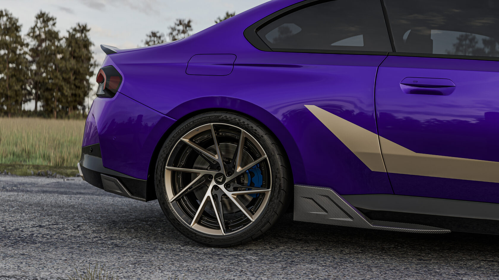 Blades on side skirts Sport Tech Carbon for BMW 2 series G42 Buy with ...