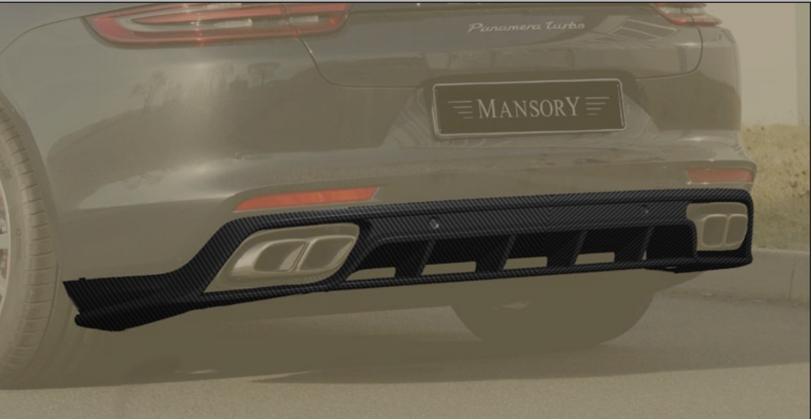 Rear diffuser with diffuser board Mansory Carbon for Porsche Panamera ...
