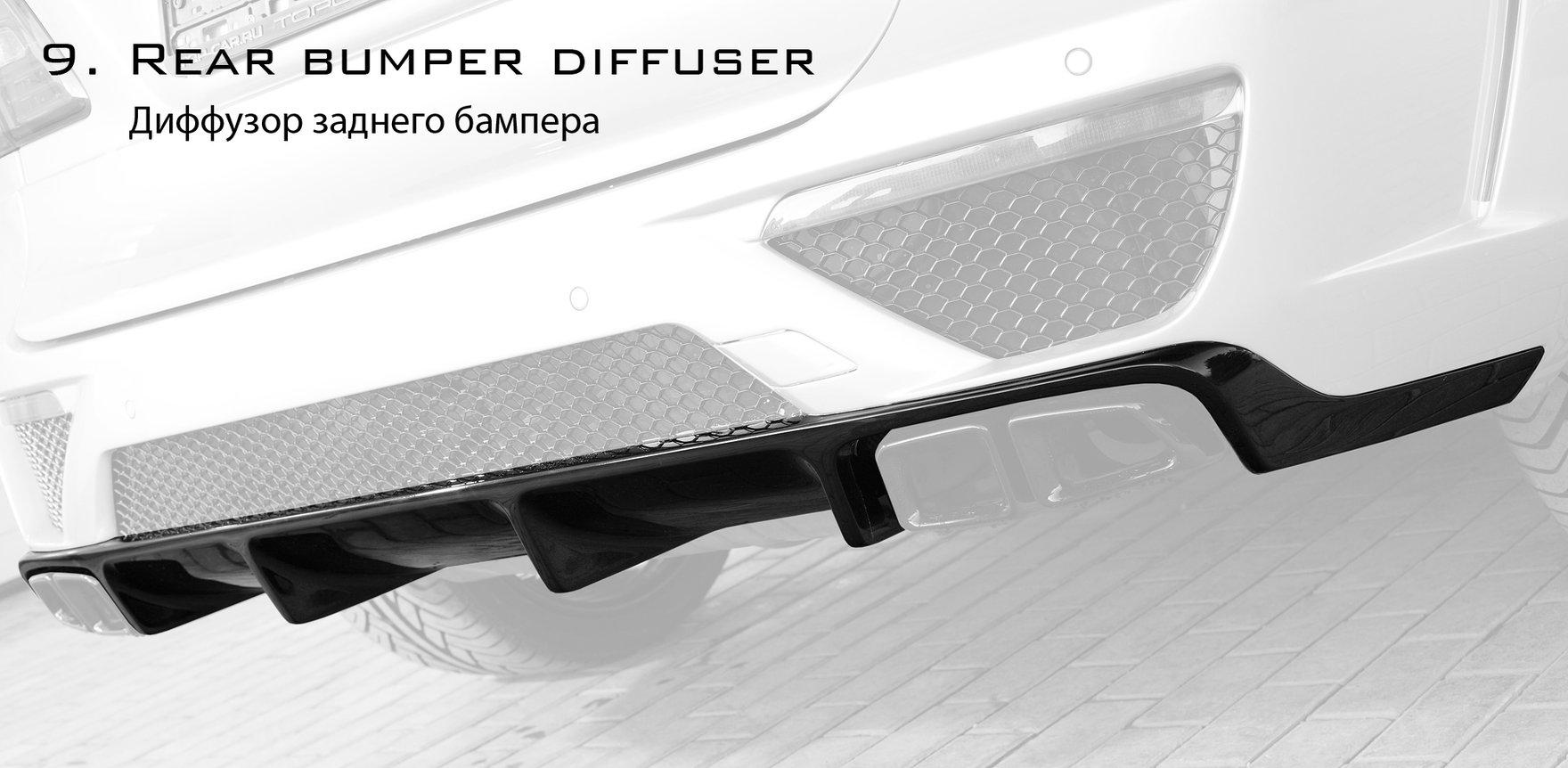 Rear bumper diffuser Topcar Design for Mercedes-Benz M-class W166 ...