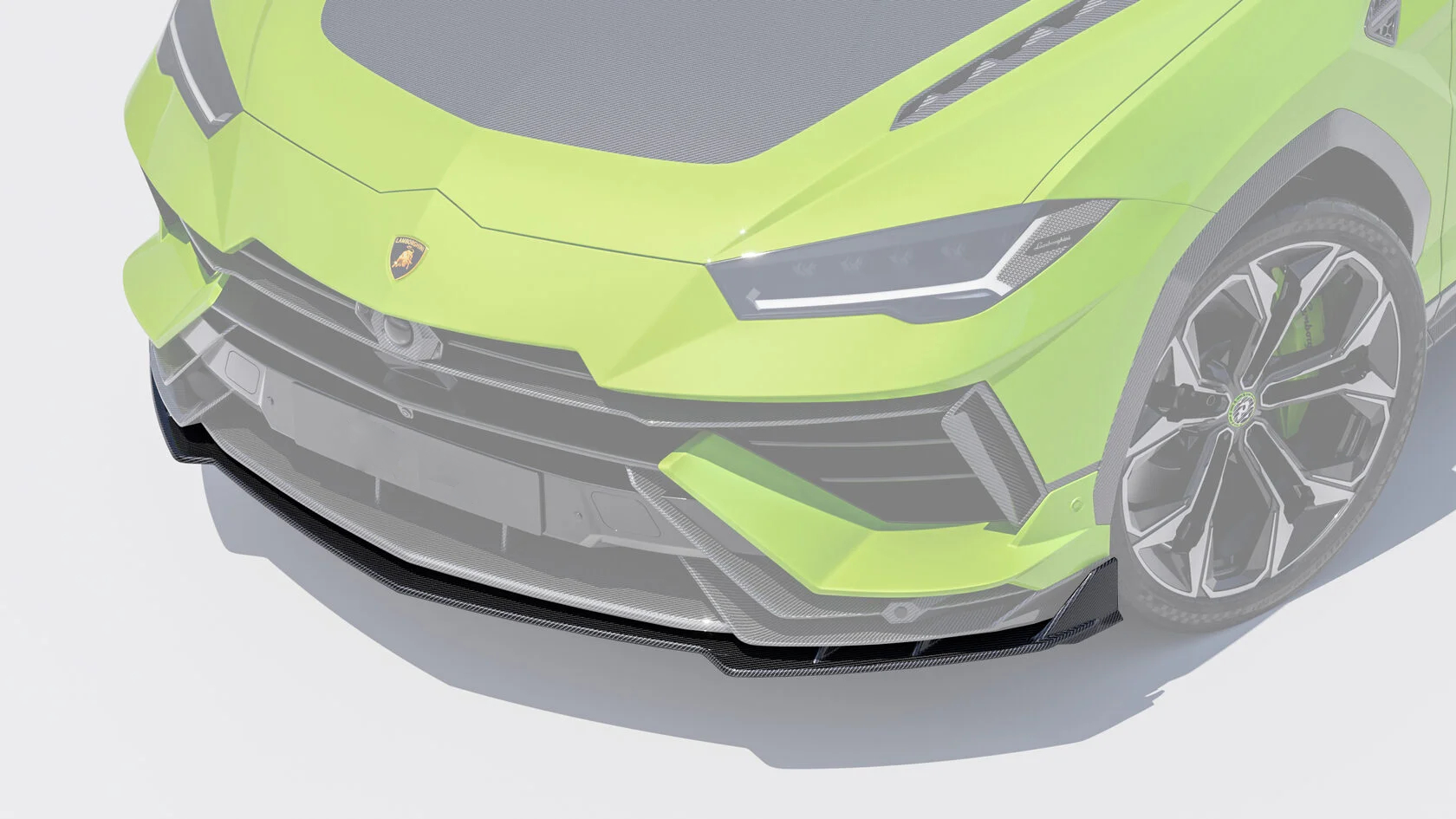 Front bumper lower lip Carbon for Lamborghini Urus Performante Buy with ...