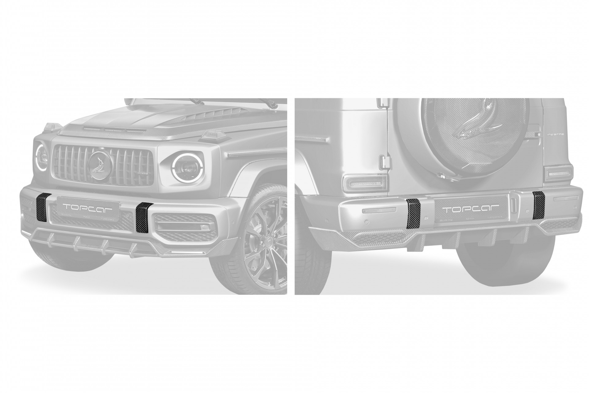 Front and rear bumper moldings visible carbon fiber Topcar Design for ...