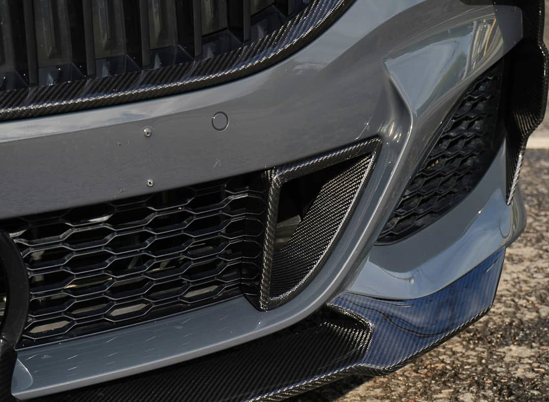 Triangular front bumper inserts Forged Carbon for BMW 8 series G14/G15 ...