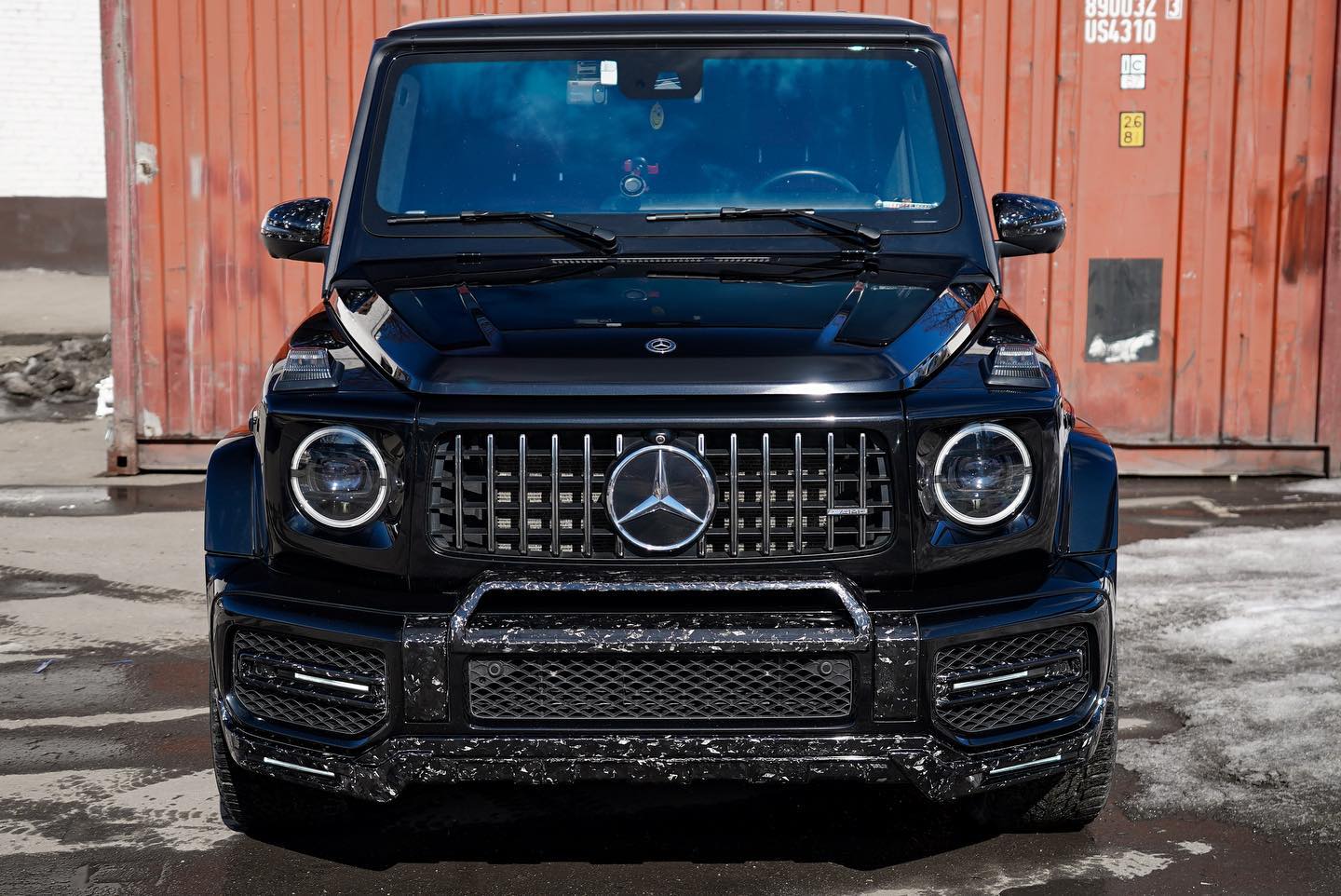 Front bumper lip Forged Carbon for Mercedes G-class W463A Buy with delivery, installation ...