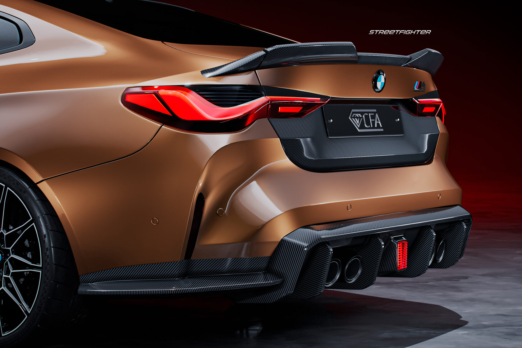 Diffuser Streetfighter Carbon for BMW M4 G83 Cabrio + Rear bumper side ...