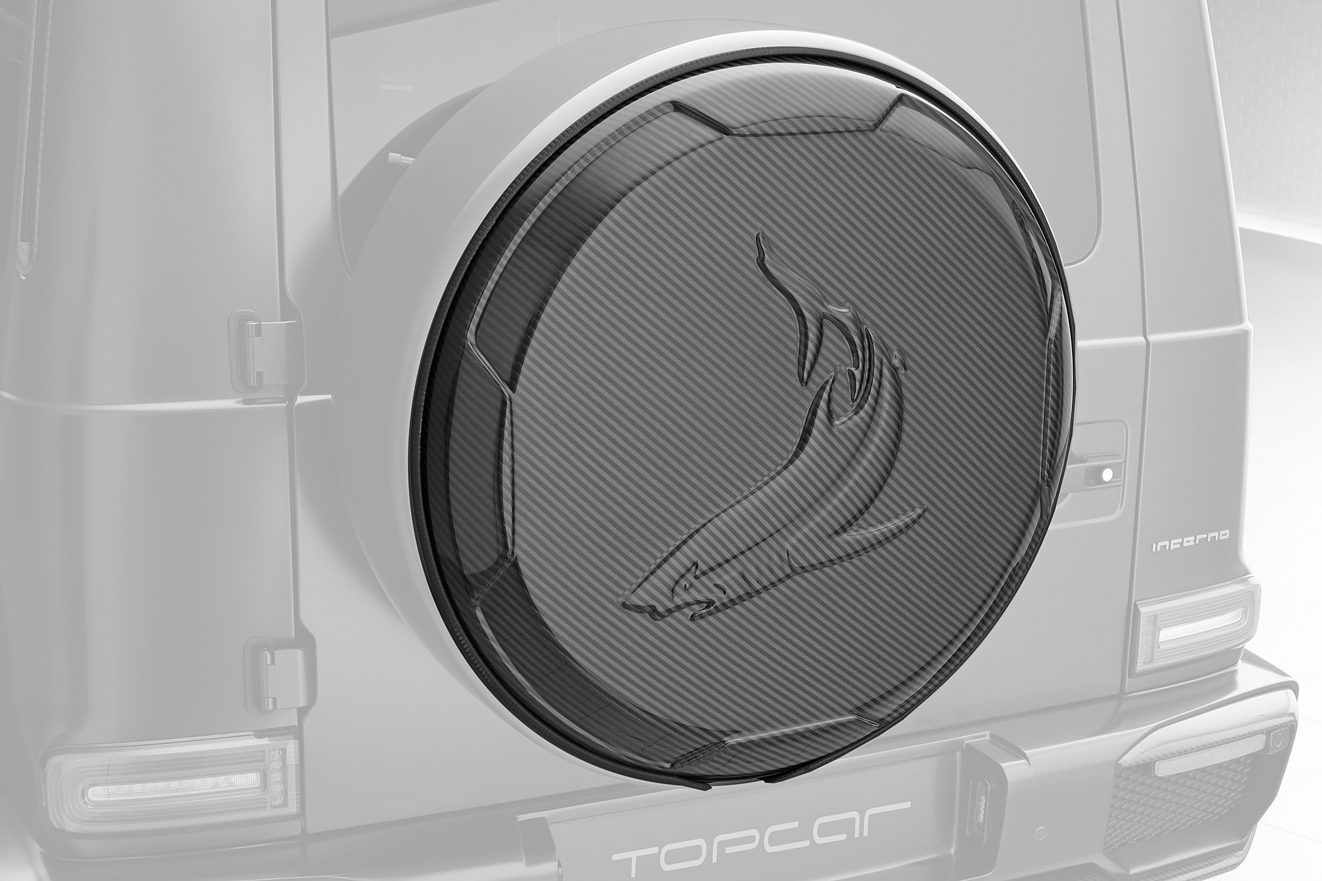 Spare wheel cover Shark style for Mercedes-Benz G-Class W465 Inferno ...